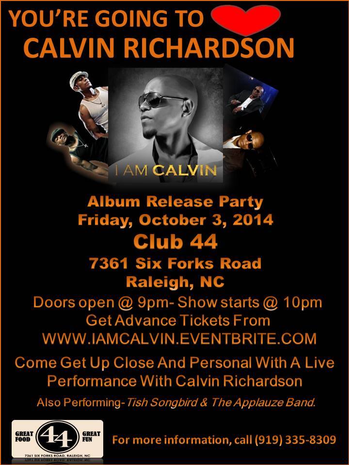 Calvin Richardson Album Release Party Oct. 3rd In Raleigh, NC - K97.5